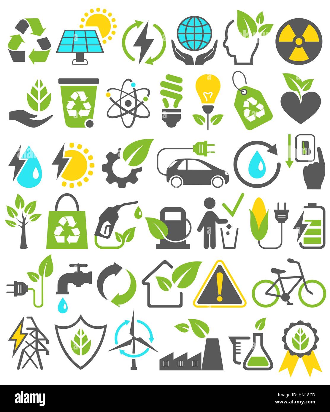 Eco Friendly Bio Green Energy Sources Icons Signs Set Isolated o Stock ...