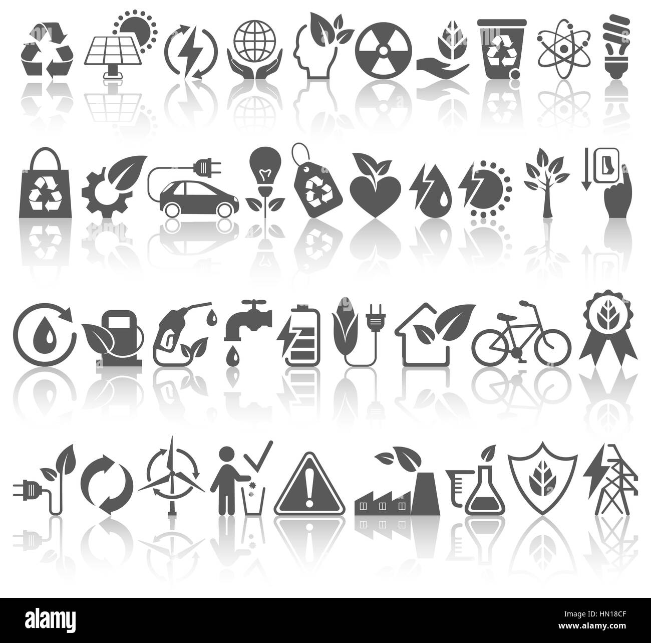 Eco Friendly Bio Green Energy Sources Black Icons Signs Set with Stock ...