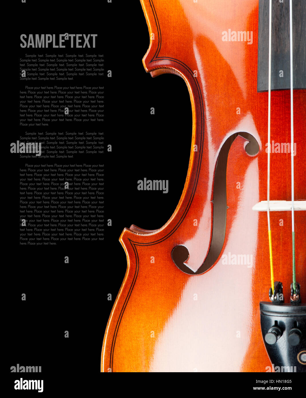 closeup new classical violin on black background Stock Photo - Alamy