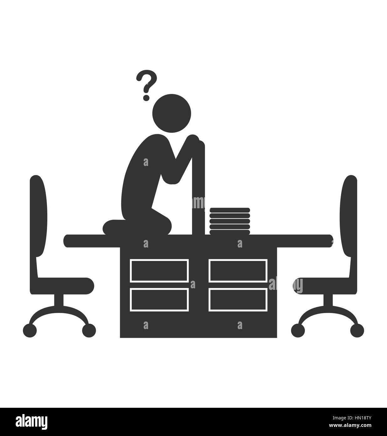 Flat office icon with disappeared worker isolated on white Stock Vector ...