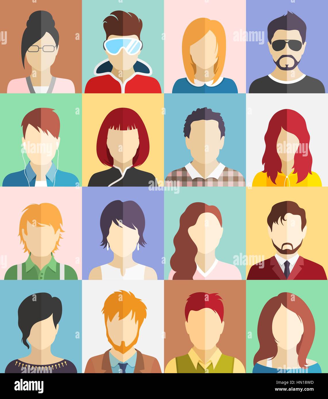 Set of People Faces Avatars Icons Stock Vector Image & Art - Alamy