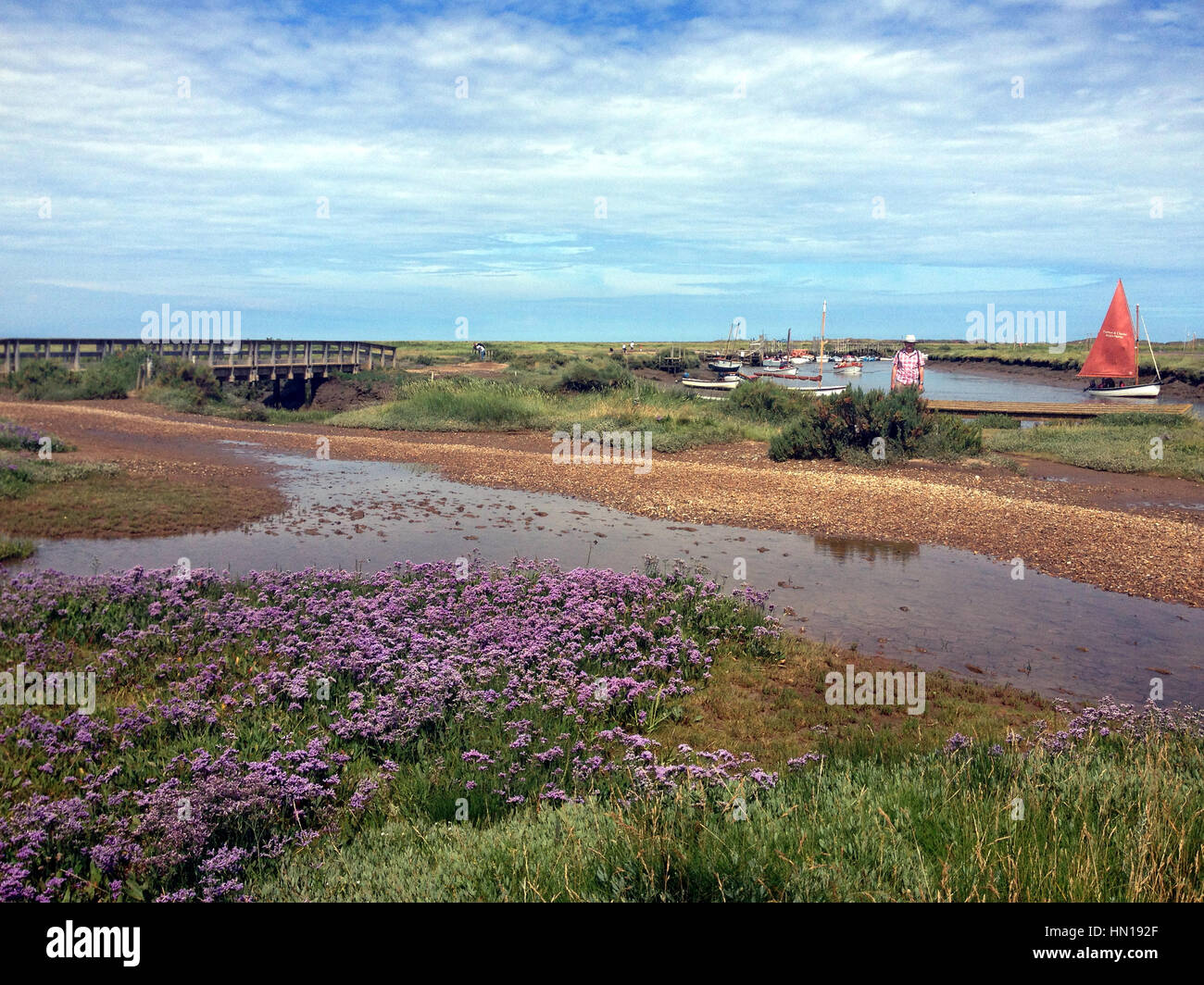 Blakeney Quay, Blakeney National Nature Reserve, Norfolk, England, UK ...