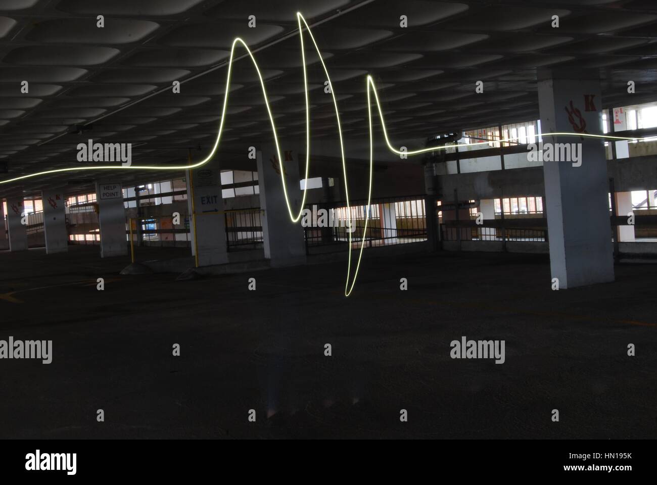 Light trail of sound wave/ pulse Stock Photo - Alamy