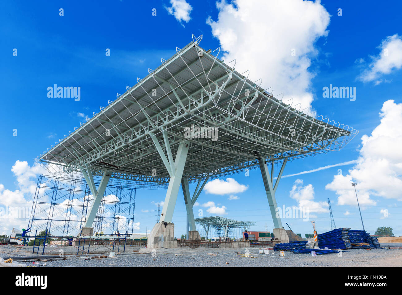 closeup structure of toll collection under construction Stock Photo - Alamy