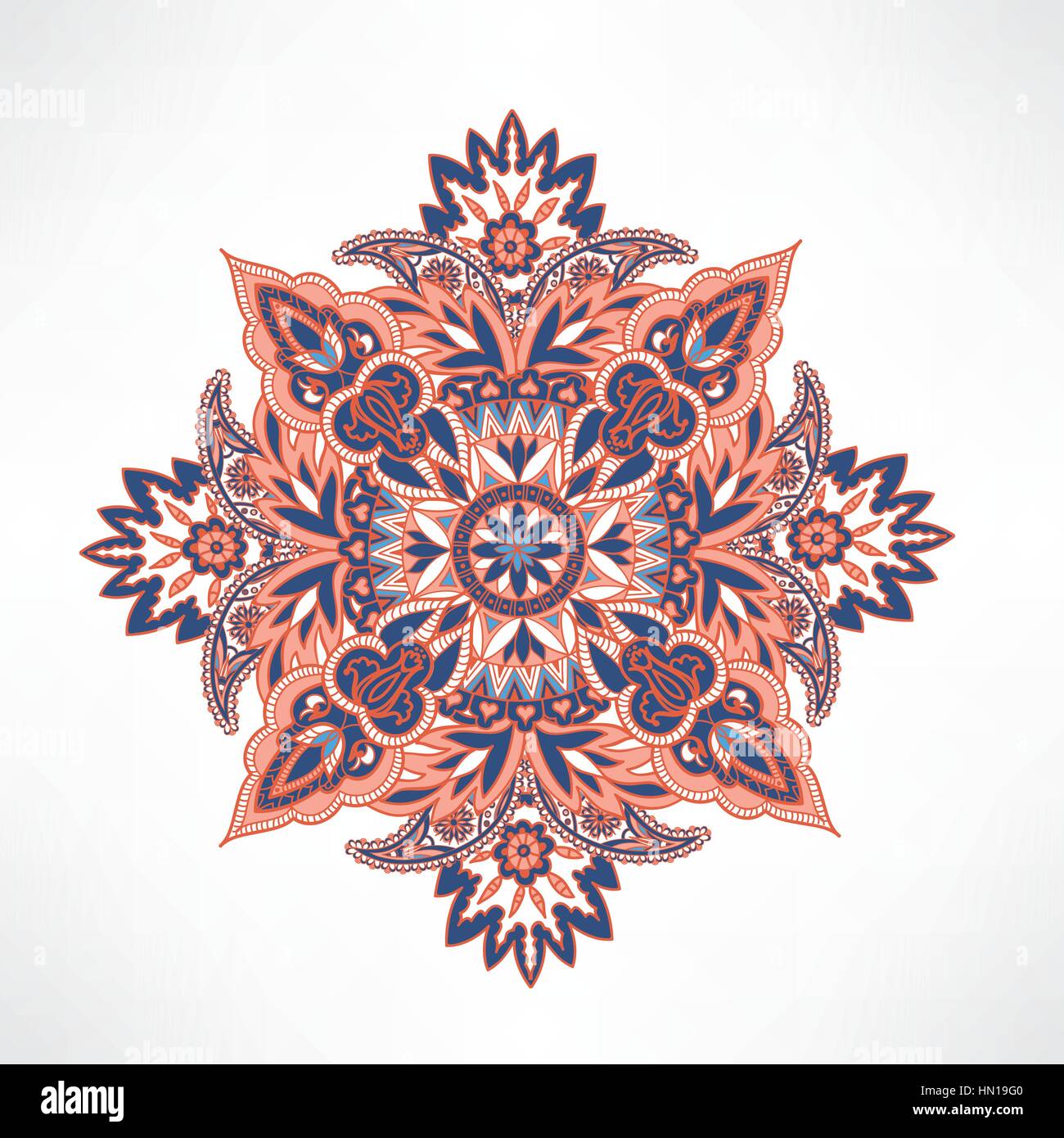 Floral pattern. Arabic ornament with fantastic flowers and leaves ...