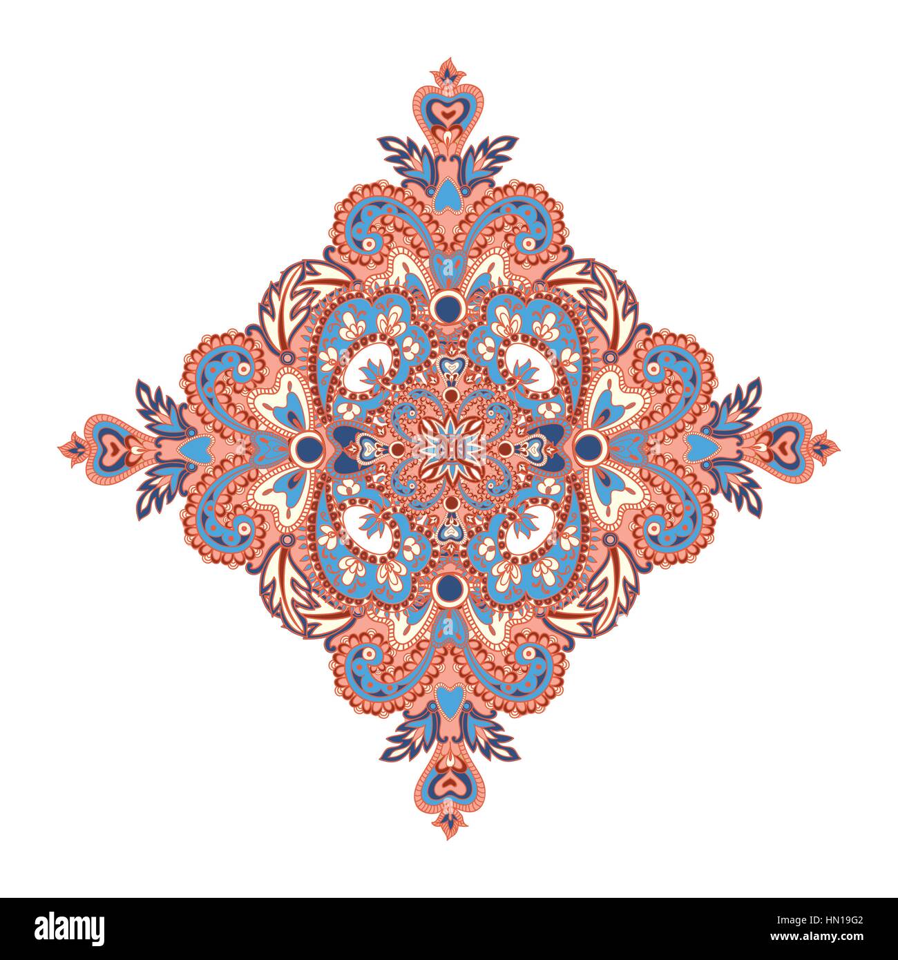 Floral pattern. Arabic ornament with fantastic flowers and leaves ...