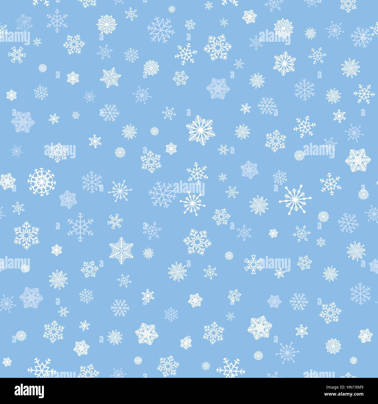 Snow seamless pattern. White snow falling on ble background gentle ...
