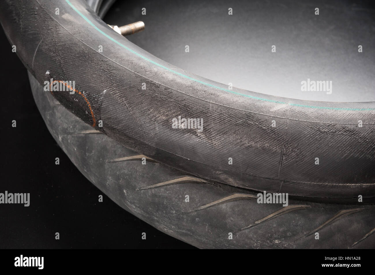closeup old motorcycle rubber tires Stock Photo - Alamy