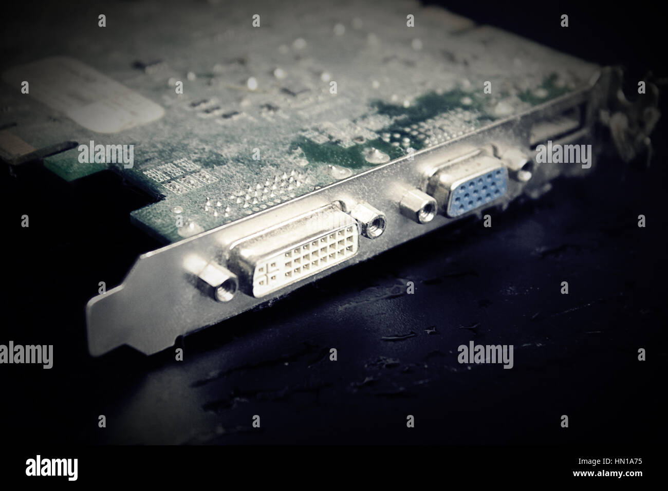 video card from the computer, and close-ups of computer chip Stock ...