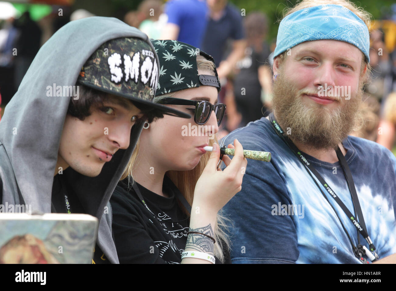 People take part during the 8th Cannabis Liberation Day in the ...