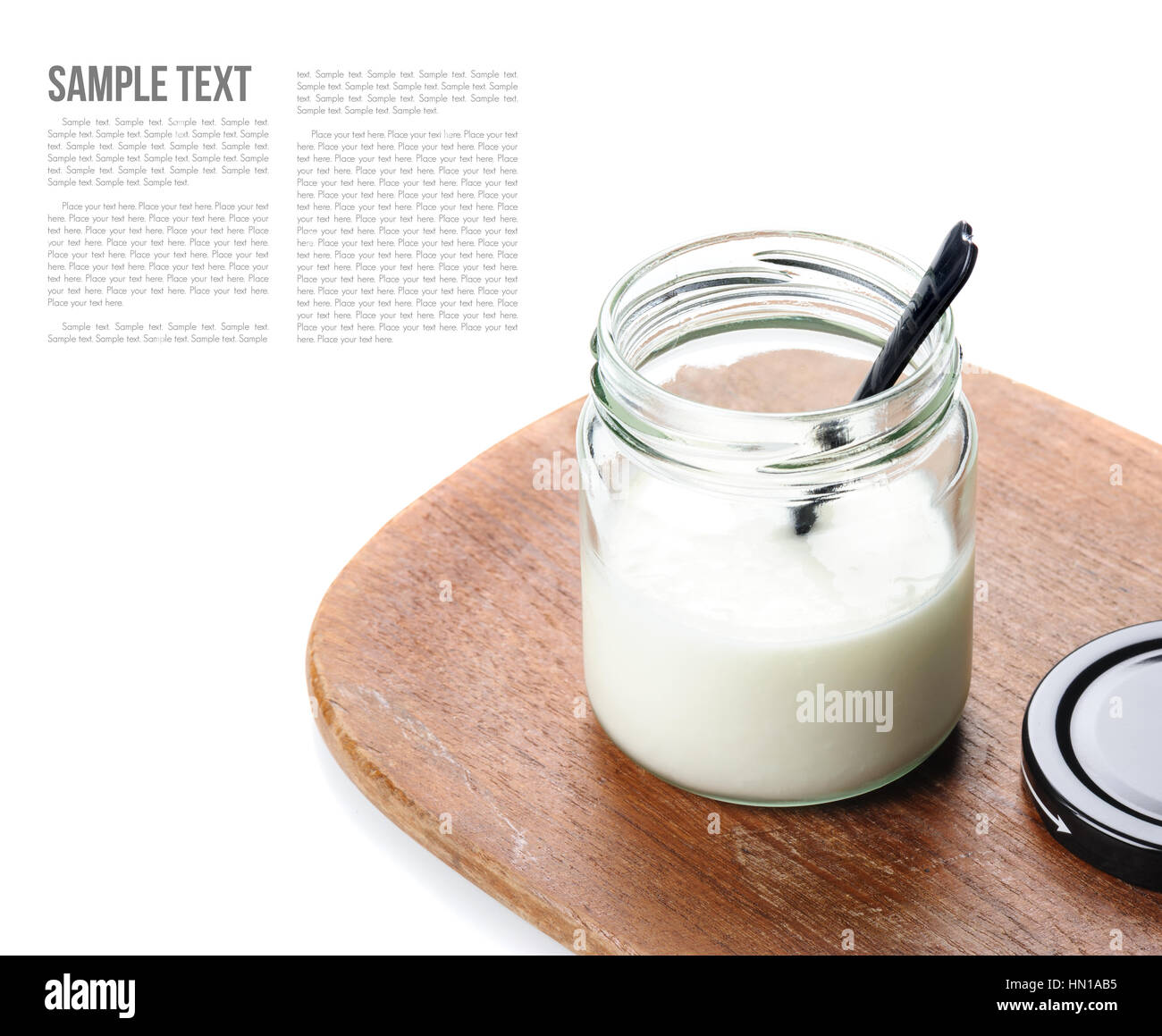 natural yogurt in glass jar Stock Photo - Alamy