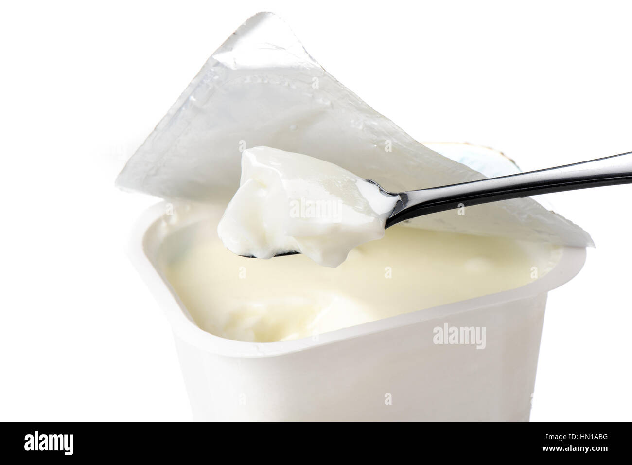 natural yogurt in white plastic container Stock Photo - Alamy