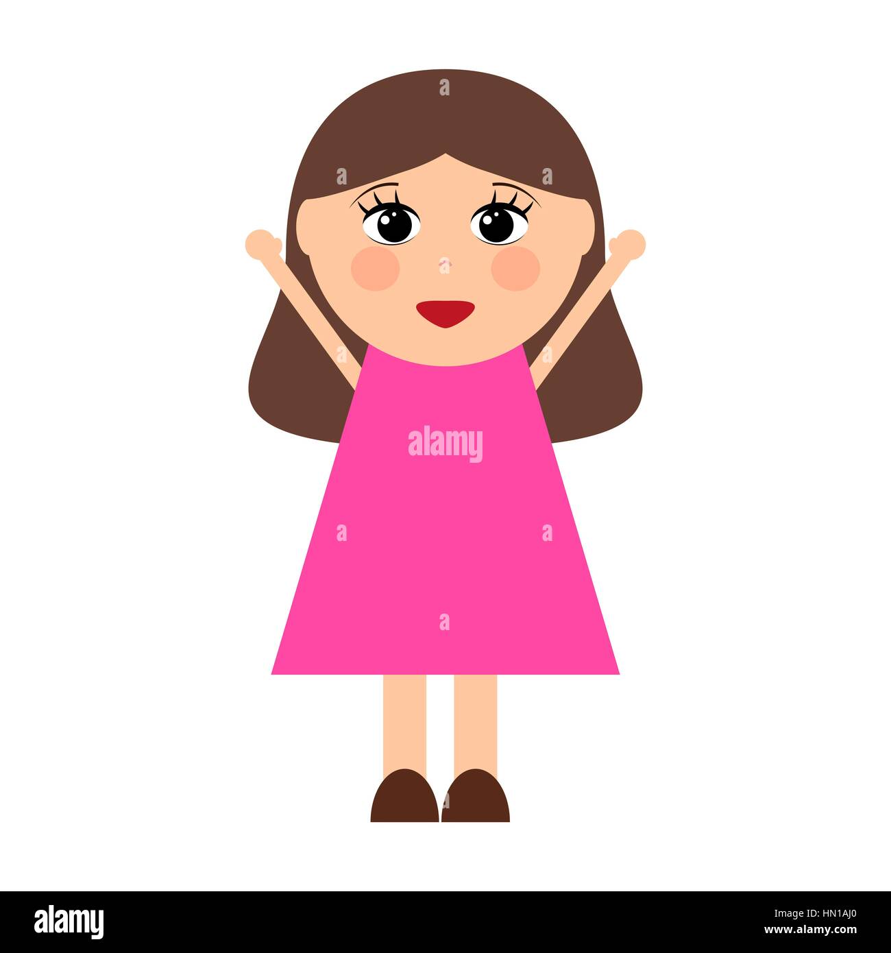 Happy cartoon girl Stock Vector Image & Art - Alamy