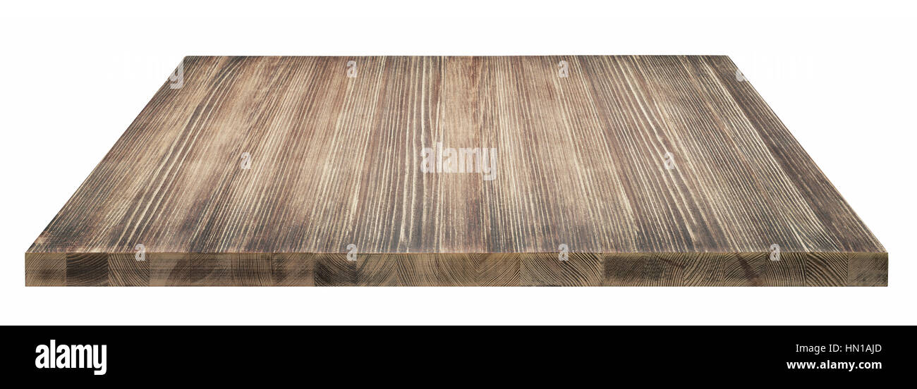Rustic wooden tabletop on white background Stock Photo - Alamy