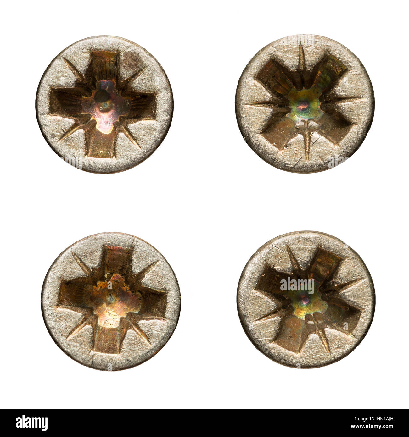 Screw heads isolated on white Stock Photo - Alamy