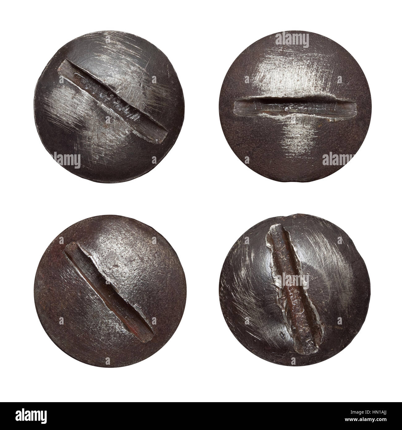 Rusty screw heads isolated on white Stock Photo - Alamy