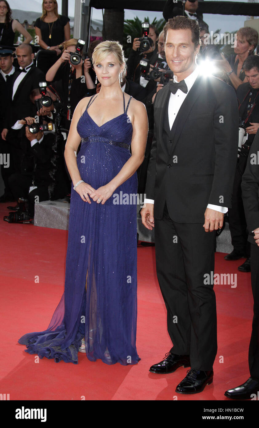 Reese Witherspoon and Matthew McConaughey arrive at the premiere for the film, "Mud" at the 65th ...