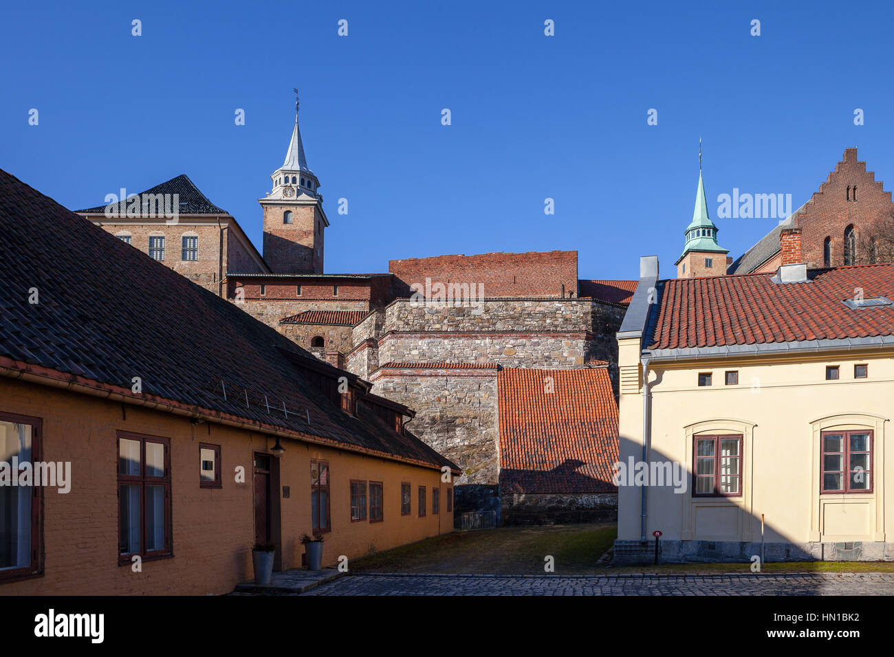 Medieval castle Akershus Fortress in Oslo. Norway Stock Photo - Alamy