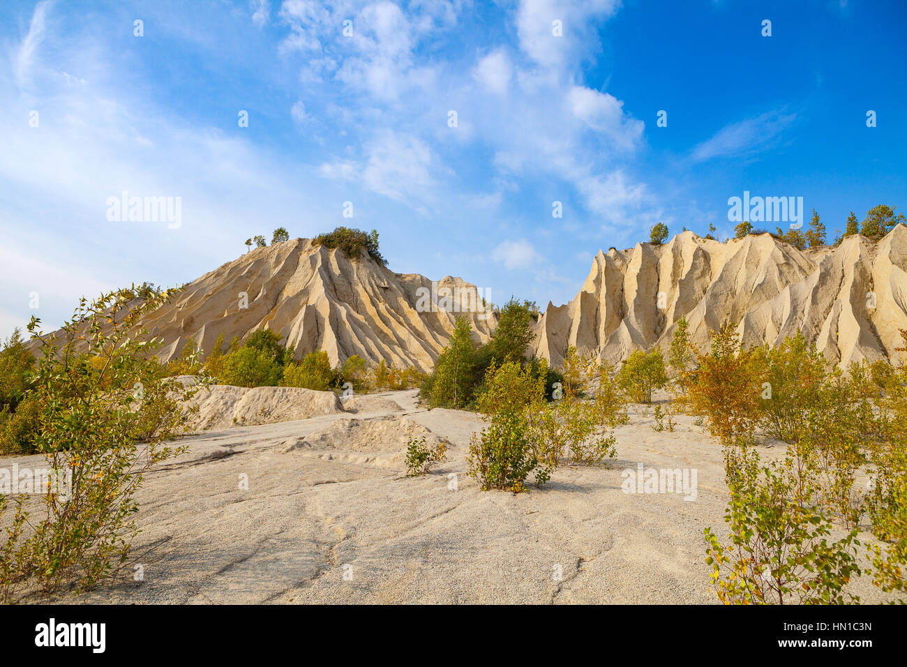 Sand hills of Rummu quarry. Autumn scene, Estonia Stock Photo - Alamy