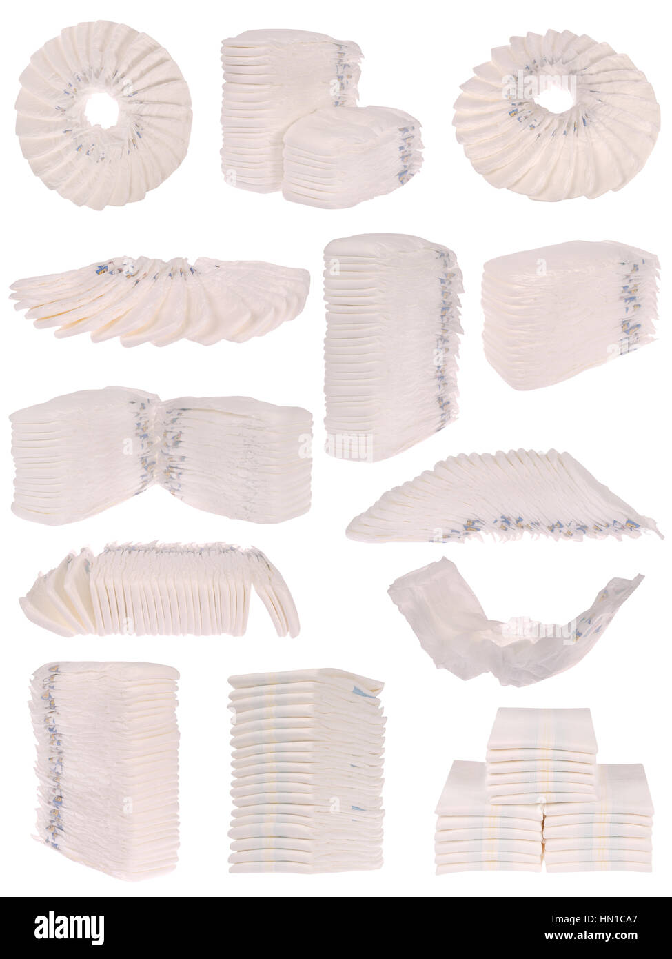 Baby diapers isolated on white Stock Photo - Alamy