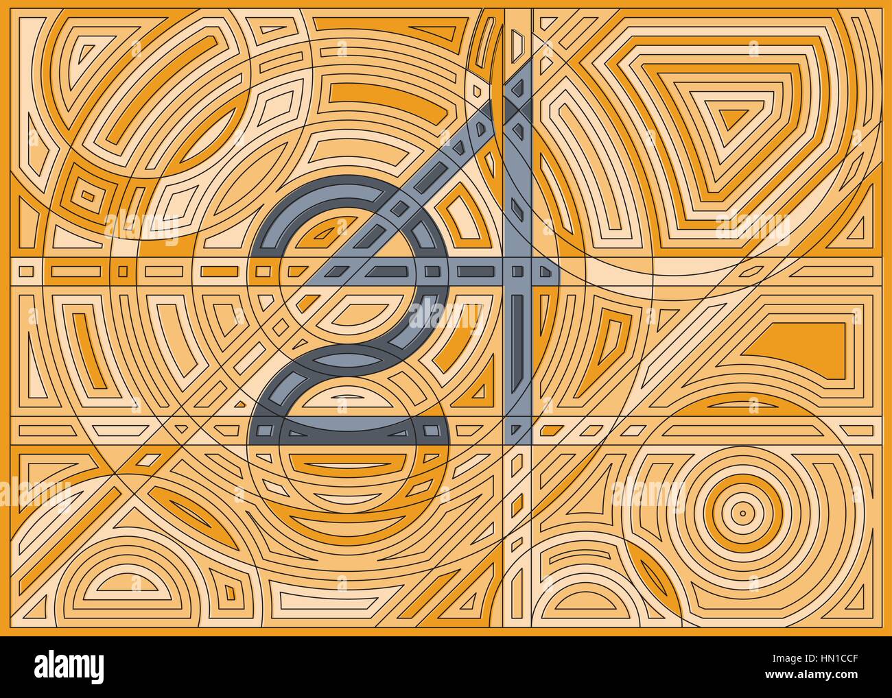 Time infinity abstract background. Number 24 with circles shapes ...