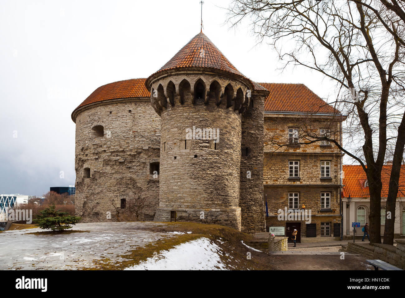 TALLINN, ESTONIA - 10 FEB 2016: The old town Tallinn, Estonia. View of ...