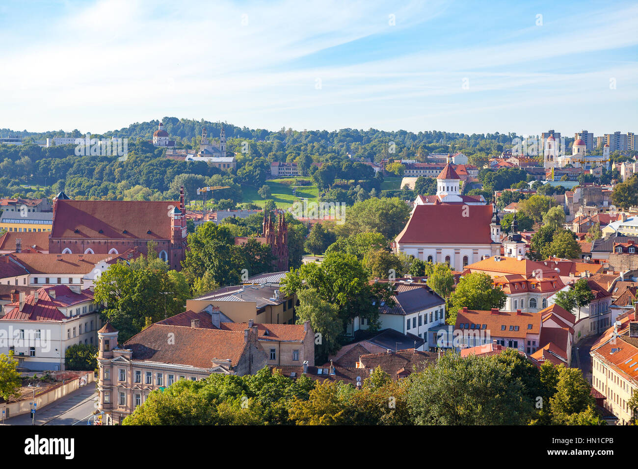 Scenic summer panoramic aerial view of Vilnius old town Stock Photo - Alamy