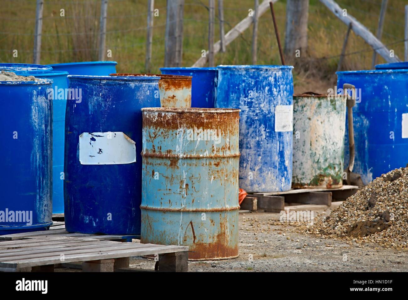 Old Rusty Barrels Stock Photo - Alamy