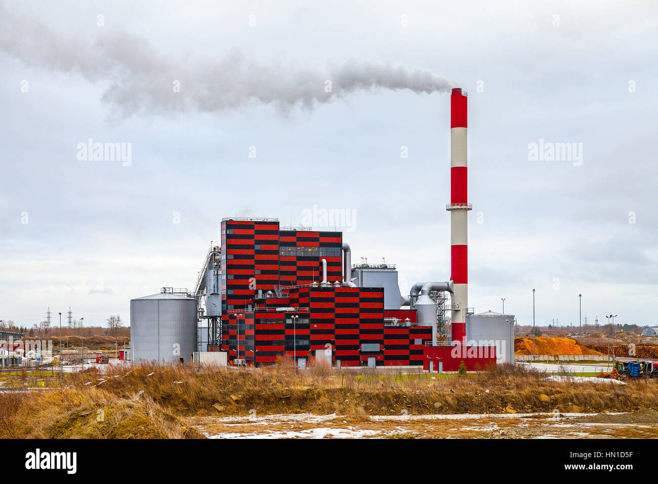 Working thermal power plant or station with hi-res stock photography ...