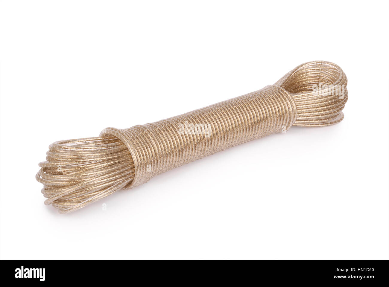 Metal hawser in a silicone sheath isolated on white. Clipping path ...