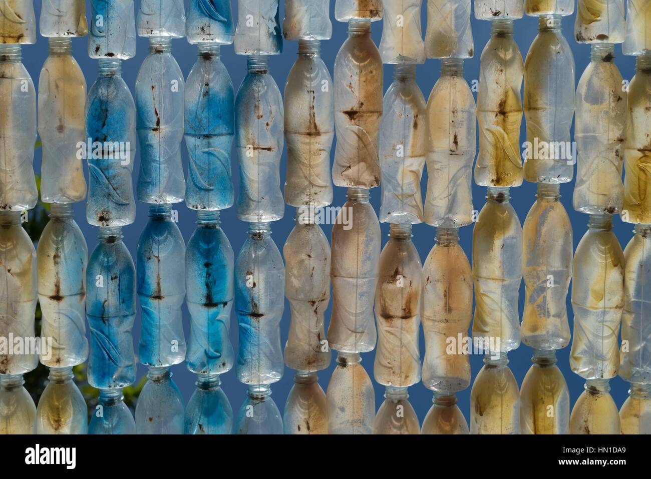 Recycled decorative canopy made from used plastic bottles at the ...