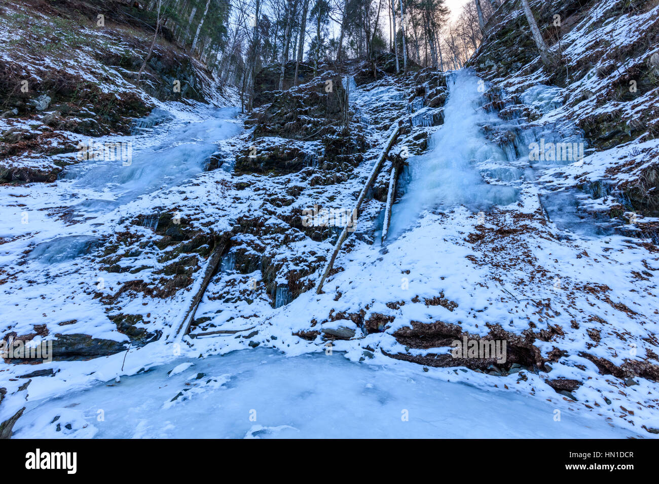Landscape with Valea lui Stan canyon and river in Romania Stock Photo ...