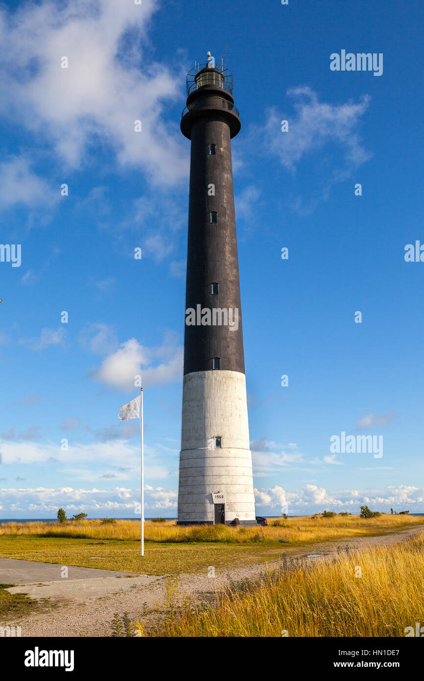 Sorve lighthouse against blue sky, Saaremaa island, Estonia Stock Photo ...
