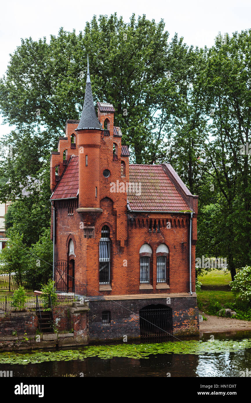 Fairytale red brick house-castle in Kaliningrad, Russia Stock Photo - Alamy
