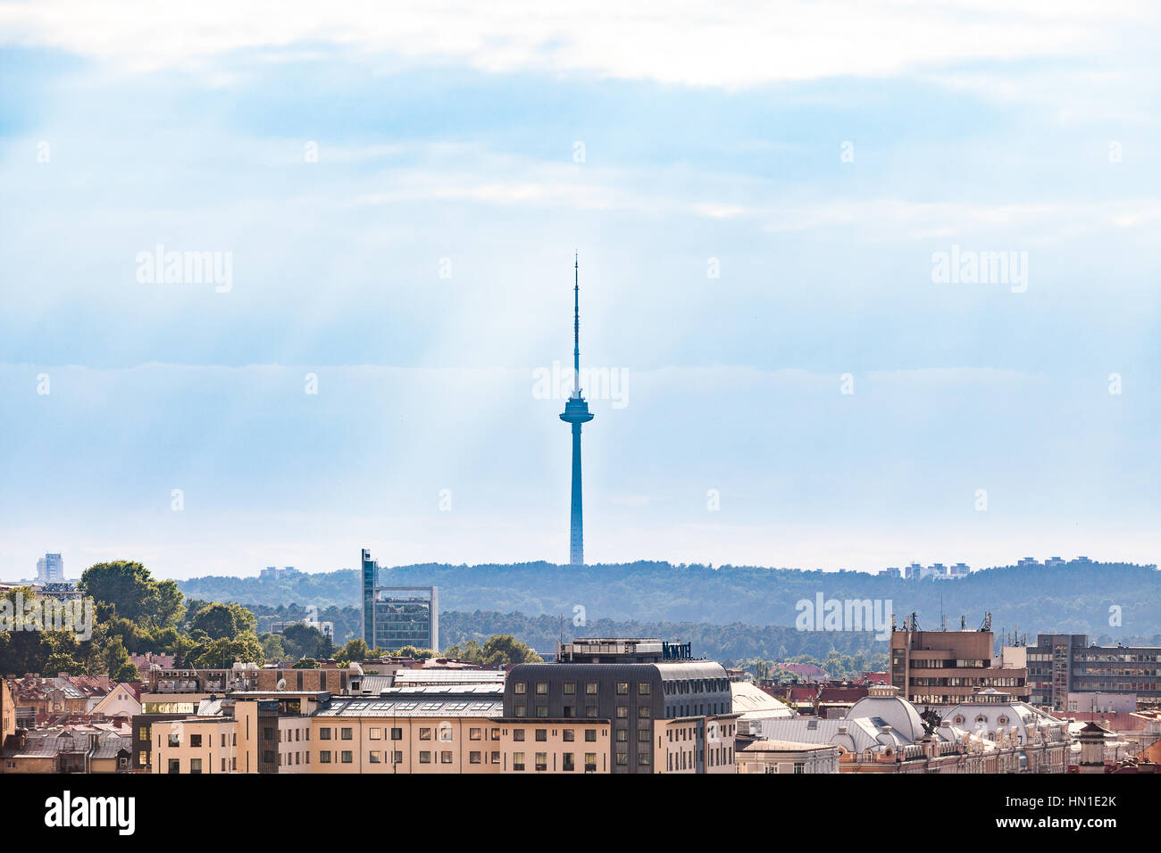 TV tower in Vilnius, Lithuania. The tallest structure in Lithuania, the ...