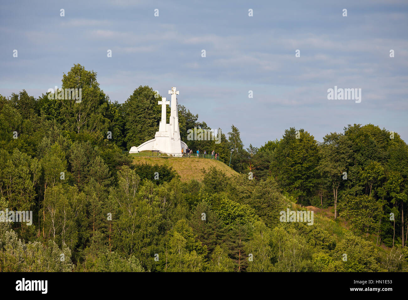 Three Crosses Monument on the Bleak Hill in Vilnius, Lithuania Stock ...