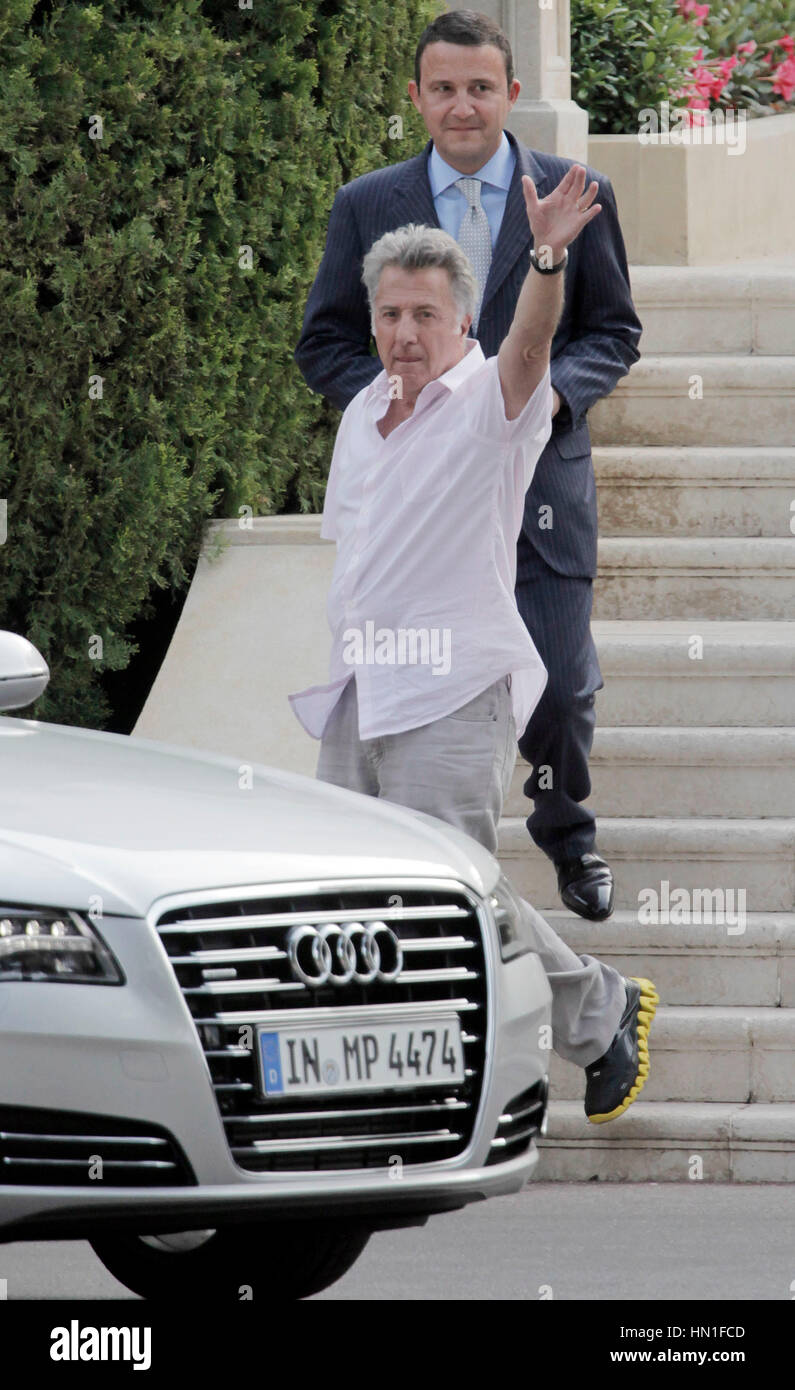 Dustin Hoffman leaves the Hotel Du Cap in Antibes, France on May 12 ...