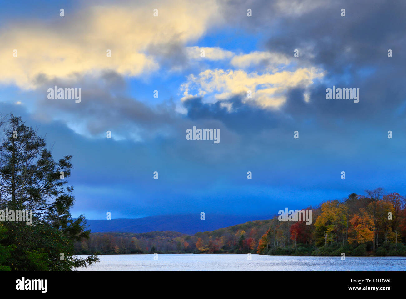 Sunset, Price Lake and Grandfather Mountain, Julian Price Memorial Park ...