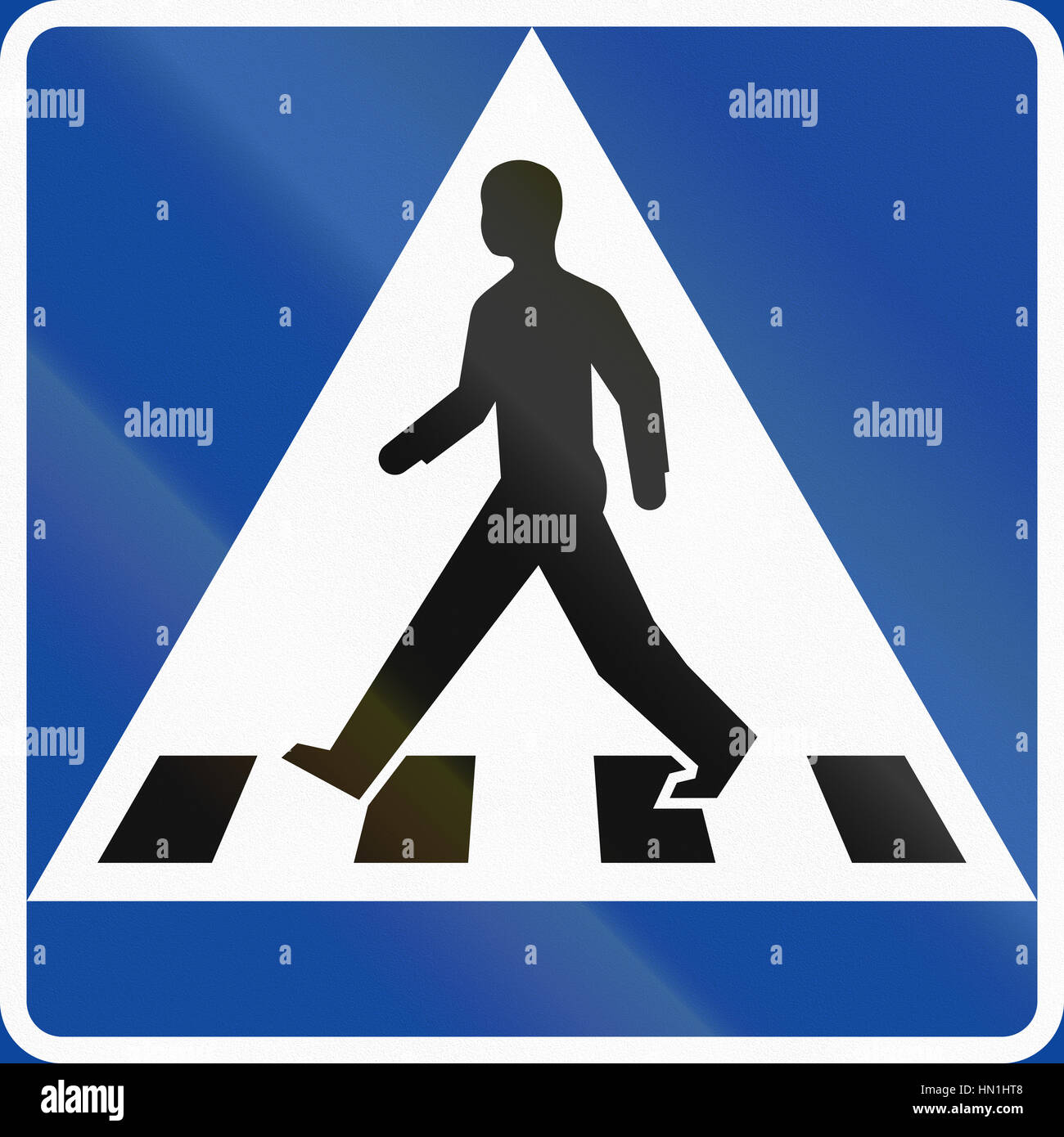 Road sign used in Sweden - Pedestrian crossing Stock Photo - Alamy