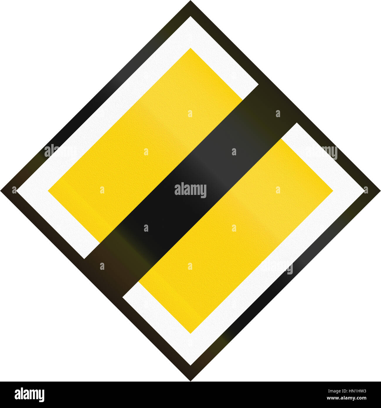 Road sign used in Sweden - End of priority road Stock Photo - Alamy