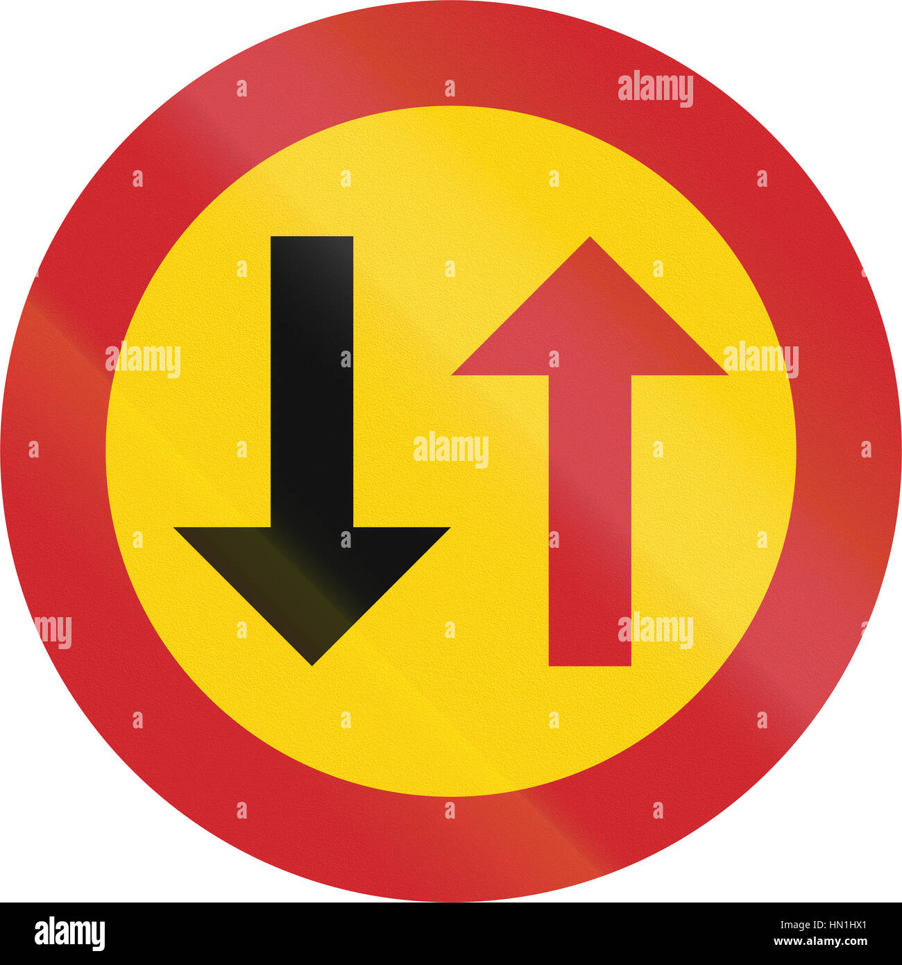 Road sign used in Sweden - Priority for oncoming vehicles Stock Photo ...
