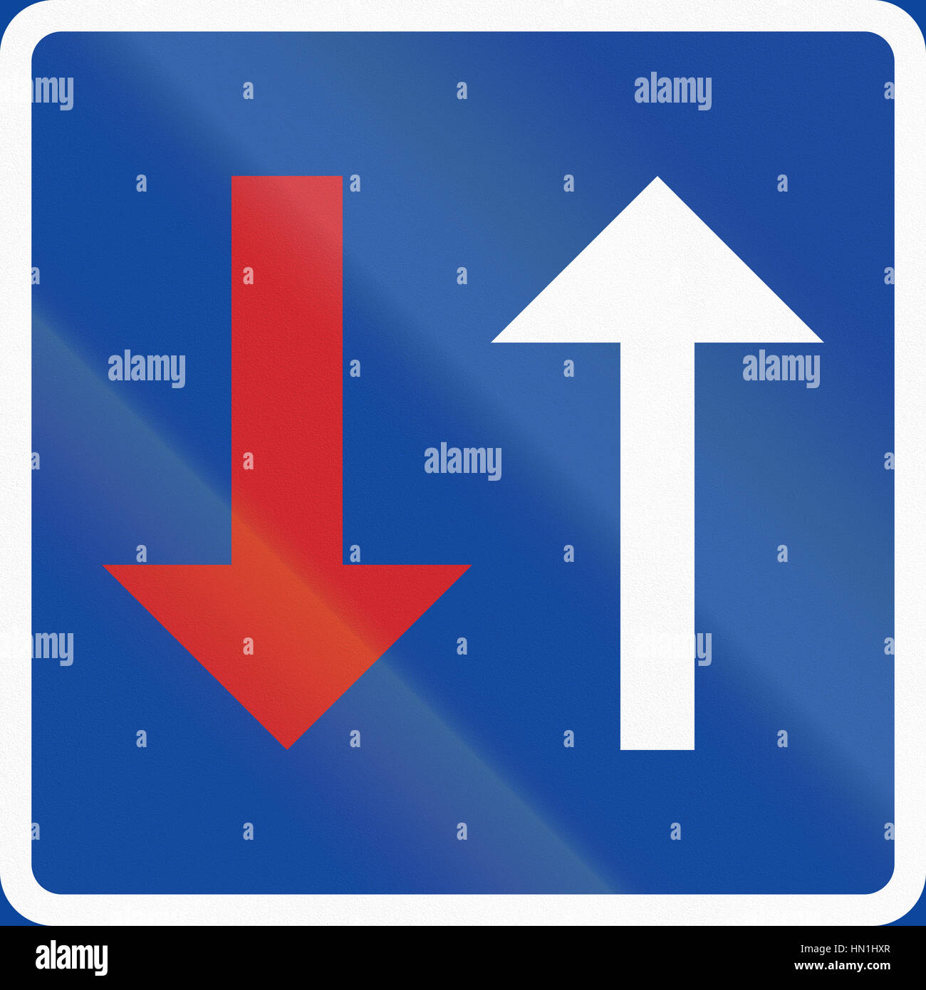 Road sign used in Sweden - Priority over oncoming vehicles Stock Photo ...