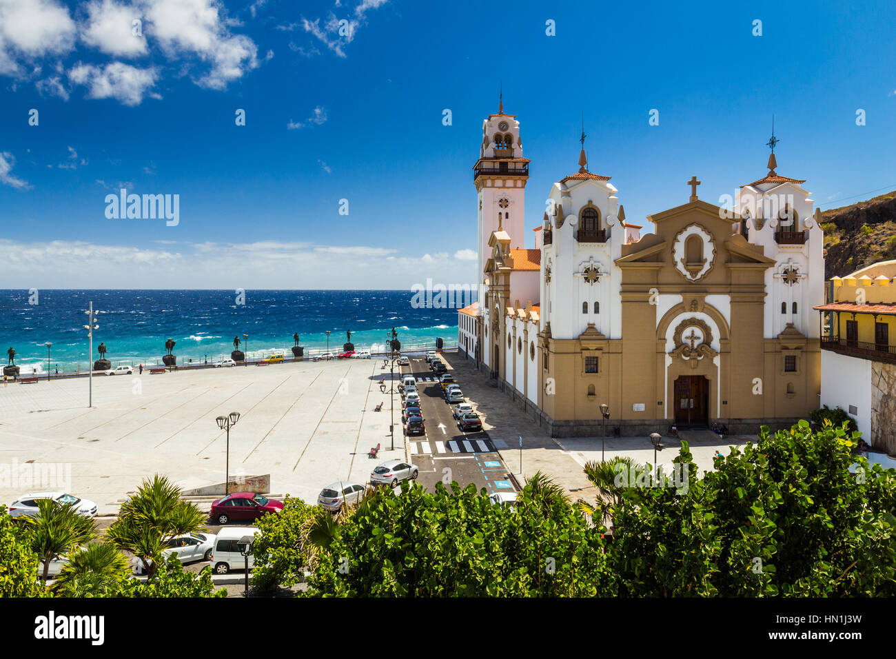 Famous basilica of Candelaria in the eastern part of Tenerife in the ...