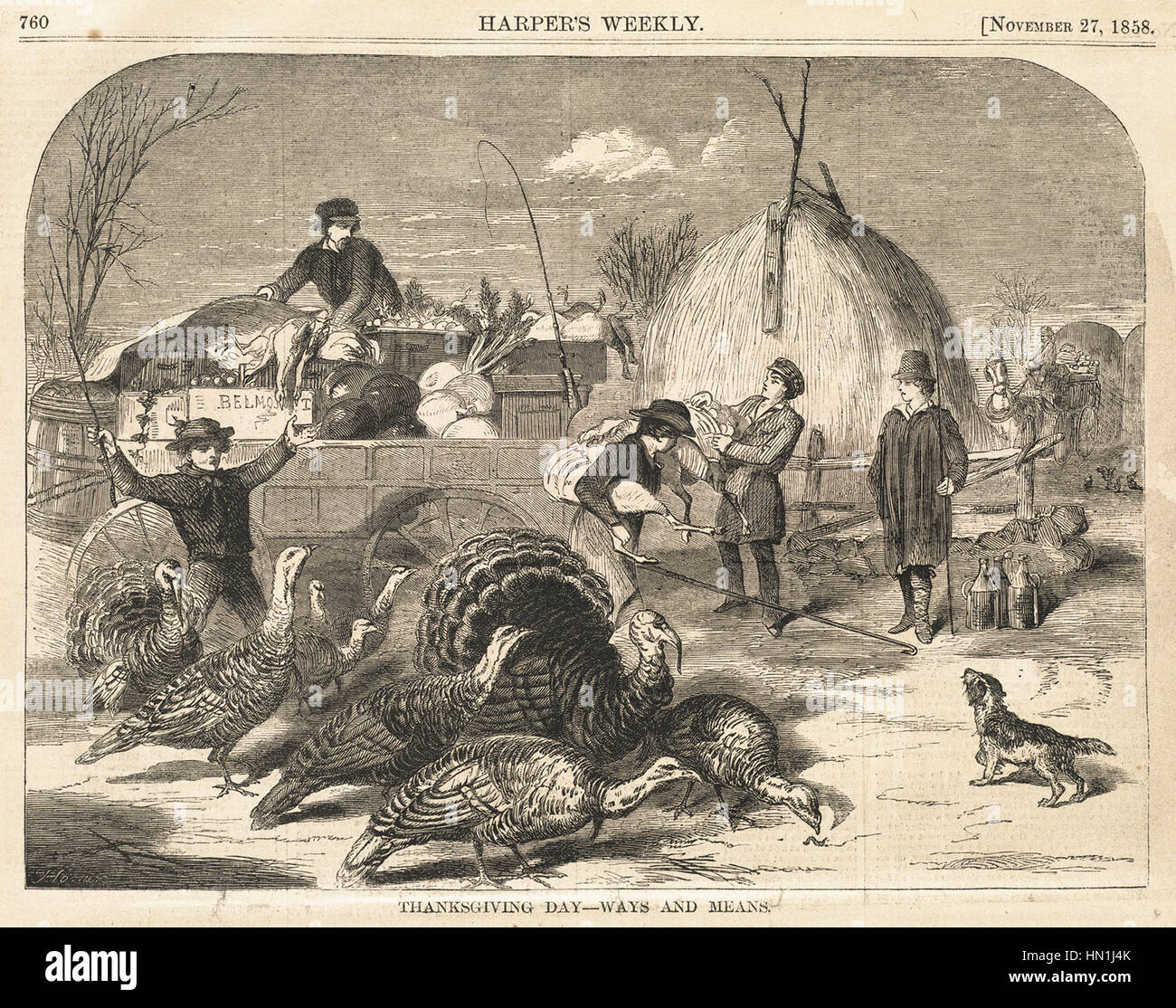 Winslow Homer - Thanksgiving Day -- Ways and means Stock Photo - Alamy