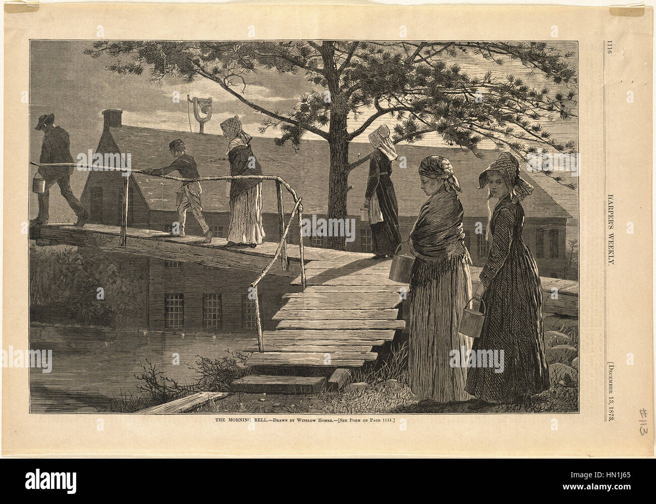Winslow Homer - The morning bell Stock Photo - Alamy