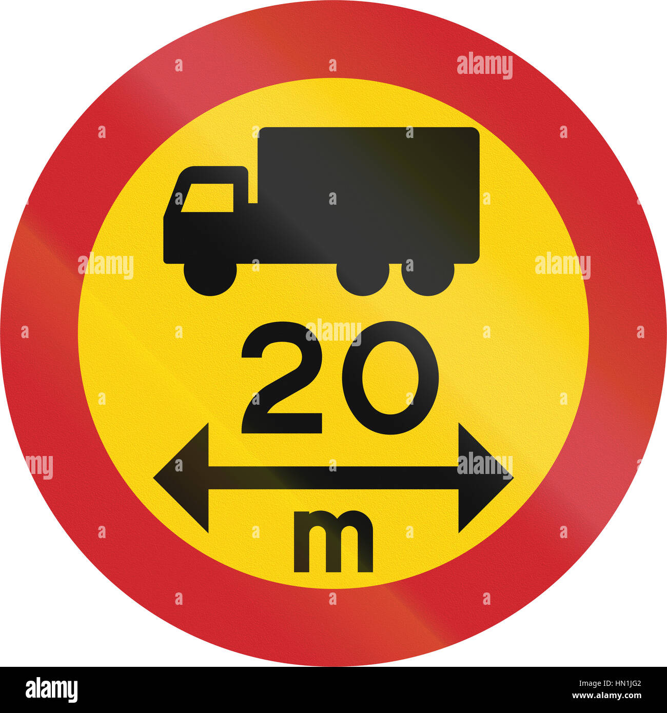 Road sign used in Sweden - No vehicles or combination of vehicles ...