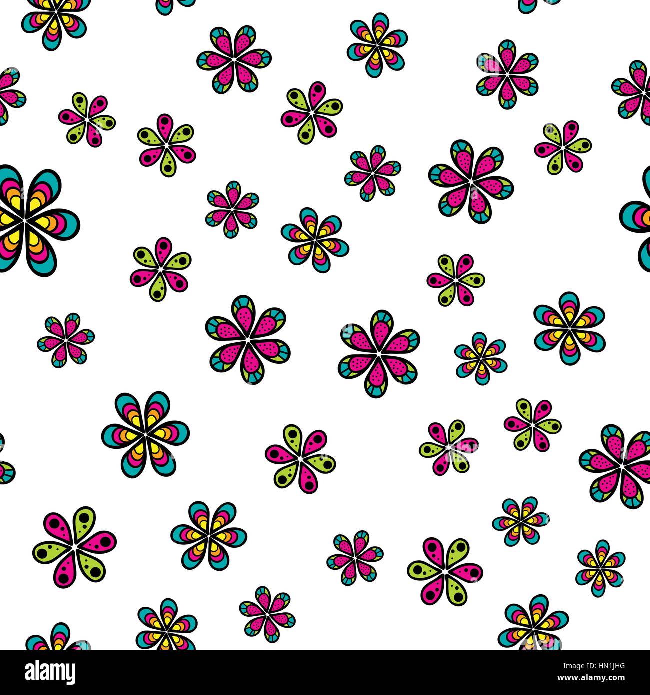 Seamless pattern with beautiful flowers Stock Vector Image & Art - Alamy