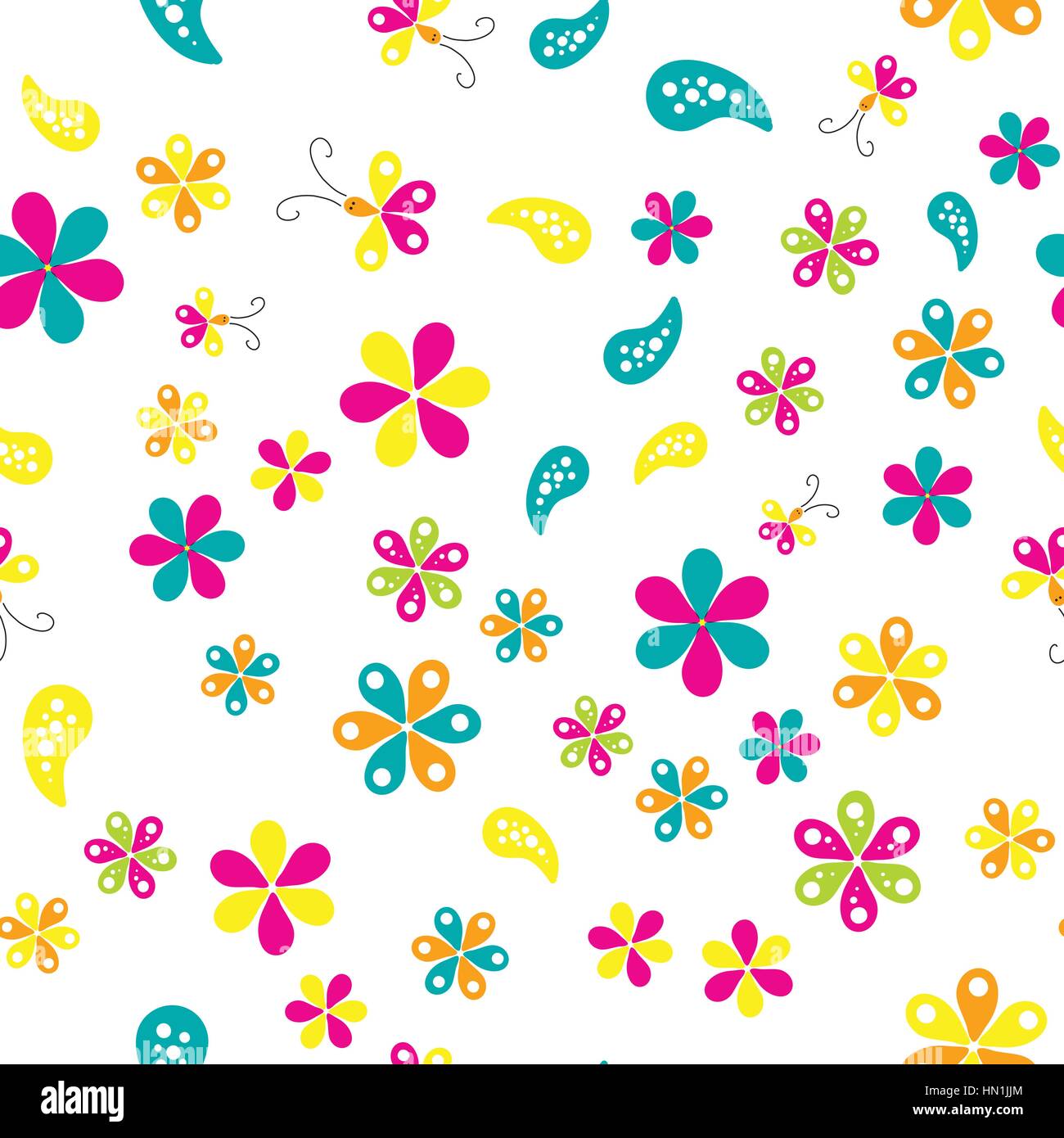 Seamless pattern with beautiful flowers Stock Vector Image & Art - Alamy