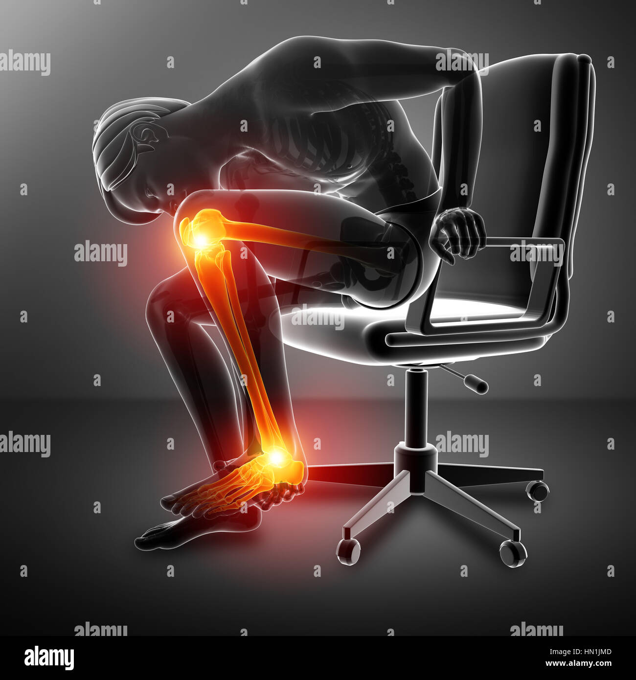 3d Illustration of Pain in leg Stock Photo - Alamy