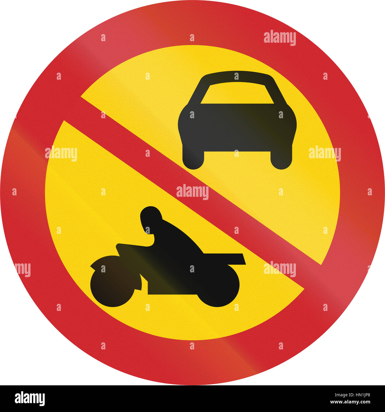 Road sign used in Sweden - No motor-driven vehicles Stock Photo - Alamy